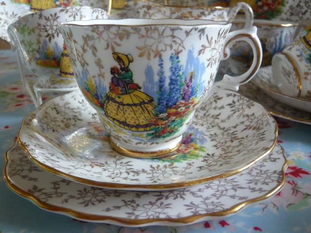 Vintage Crinoline Lady Teaset