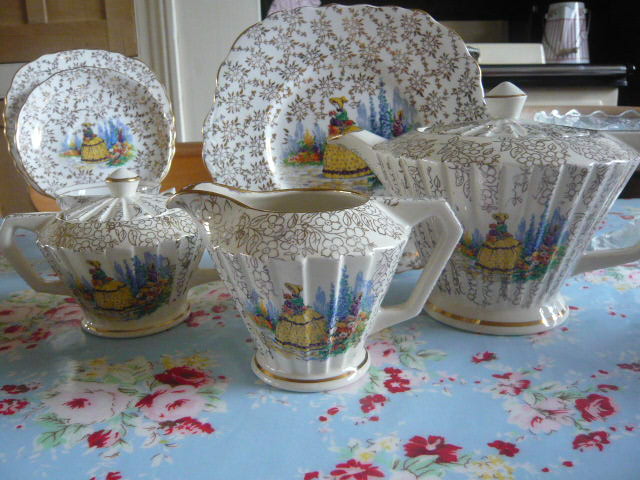 Vintage Crinoline Lady Teaset